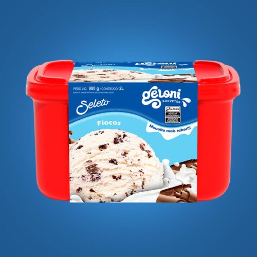 Pote Seleto Flocos 2 Litros - Geloni Sorvetes